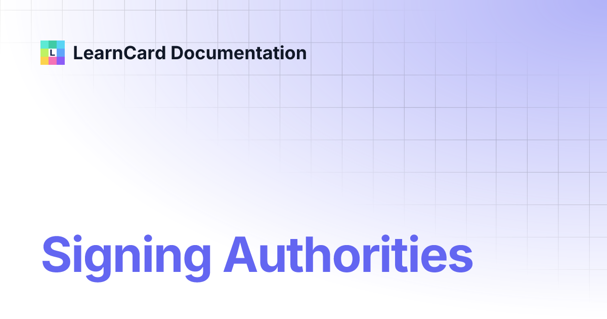 Signing Authorities | LearnCard Documentation